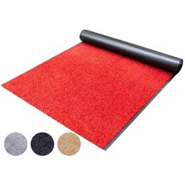 L&auml;ufer "Schmutzfangl&auml;ufer CLEAN, Made in Belgium", rot, B:90cm H:9mm L:1.450cm, Polyamid, PRIMAFLOR-IDEEN IN TEXTIL, Teppiche, Schmutzfangl&auml;ufer, Schmutzfangmatte, Uni Farben, strapazierf&auml;hig, rutschhemmend, waschbar
