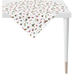 Mitteldecke Apelt "6200 WINTERWELT, Weihnachtsdeko, Weihnachten", bunt (wei&szlig;, bunt), B:88cm L:88cm, Baumwolle, Polyester, Tischdecken, Mitteldecke, Digitaldruck