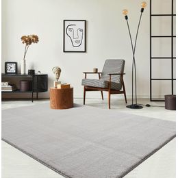 Teppich the carpet "kuschelig & Super Soft, Anti-Rutsch Unterseite", beige (sand), B:240cm H:16mm L:340cm, Polyester, Teppiche, Teppich, Waschbar bis 30 Grad, Felloptik, Wohnzimmer Teppich, Kundenliebling
