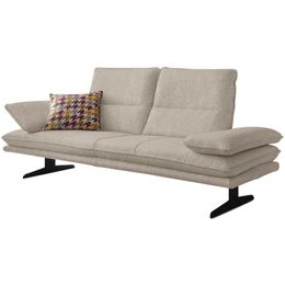 2-Sitzer W.Schillig "broadway, Designsofa mit tollem Sitzkomfort, Breite 216cm", braun (sesame s22), B:216cm H:94cm T:96cm, Flachgewebe S22 (100% Polyester), Sofas, Sitztiefenverstellung, Kopfteil- & Seitenteilverstellung, Breite 216cm