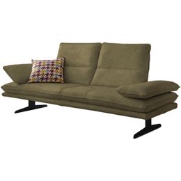 2-Sitzer W.Schillig "broadway, Designsofa mit tollem Sitzkomfort, Breite 216cm", gr&uuml;n (camouflage z69), B:216cm H:94cm T:96cm, Longlife Xtra-Leder Z69: Das feinnarbige, gedeckte Softleder Z69 besticht durch seine au&szlig;ergew&ouml;hnliche Weichheit im trendigen &raquo;Vintage-Look&laquo;, Hautst&auml;rke 0, 9 - 1, 1 mm, Sofas, Sitztiefenverstellung, Kopfteil- & Seitenteilverstellung, Breite 216cm