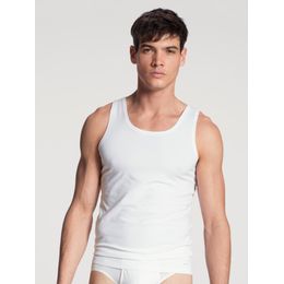 Achselhemd Calida "Cotton Code", Herren, Gr. M (50), N-Gr, wei&szlig;, Single Jersey, Obermaterial: 95% Baumwolle, 5% Elasthan, unifarben, normal, Rundhals, Unterhemden, Rundhals-Ausschnitt, Single Jersey Qualit&auml;t, atmungsaktiv, elastisch