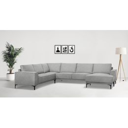 Wohnlandschaft OTTO HOME "OLAND U-Form, XXL, B: 342 cm, Skandi-Design", grau, B:342cm H:85cm T:260cm, 100% Polyester, Sofas, Wohnlandschaft, Skandi-Design in Struktur, Flachgewebe, Luxus-Microfaser, Boucle
