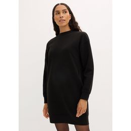 bonprix Loose-fit Sweatkleid, schwarz, Gr.48/50 (XL), Sweatkleid aus dickerer Qualit&auml;t, oversized, 60% Baumwolle