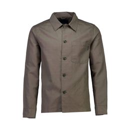 Outdoorhemd LINDBERGH "Hemdjacke Modern Fit", Herren, Gr. L, Normalgr&ouml;&szlig;en, braun (dk olive), Obermaterial: 55% Baumwolle, 45% Leinen, Hemden