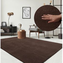 Teppich the carpet "kuschelig & Super Soft, Anti-Rutsch Unterseite", braun, B:160cm H:16mm L:220cm, Polyester, Teppiche, Teppich, Waschbar bis 30 Grad, Felloptik, Wohnzimmer Teppich, Kundenliebling