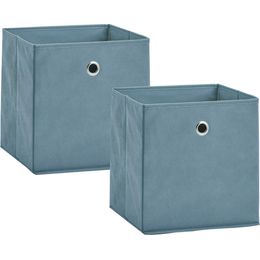 Aufbewahrungsbox zeller PRESENT, blau, B:28cm H:28cm T:28cm, Vlies, Aufbewahrungsboxen, Aufbewahrungsbox, faltbar und schnell verstaut