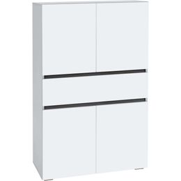Midischrank Home Affaire "Wisla", wei&szlig;, B:76cm H:130cm T:35cm, Holzwerkstoff, Schr&auml;nke, Midischrank, mit 4 T&uuml;ren & 1 Schublade, Breite 76 cm, H&ouml;he 130 cm