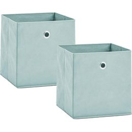 Aufbewahrungsbox zeller PRESENT, gr&uuml;n, B:28cm H:28cm T:28cm, Vlies, Aufbewahrungsboxen, Aufbewahrungsbox, faltbar und schnell verstaut