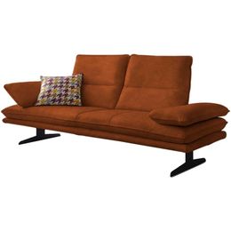 2-Sitzer W.Schillig "broadway, Designsofa mit tollem Sitzkomfort, Breite 216cm", braun (cognac z69), B:216cm H:94cm T:96cm, Longlife Xtra-Leder Z69: Das feinnarbige, gedeckte Softleder Z69 besticht durch seine au&szlig;ergew&ouml;hnliche Weichheit im trendigen &raquo;Vintage-Look&laquo;, Hautst&auml;rke 0, 9 - 1, 1 mm, Sofas, Sitztiefenverstellung, Kopfteil- & Seitenteilverstellung, Breite 216cm