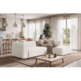 Ecksofa OTTO HOME "Merid L-Form, Sofa-Fix, B: 254 cm - OTTO. Verl&auml;ssliche Qualit&auml;t.", creme, B:254cm H:96cm T:160cm, 100% Polyester, Sofas, Ecksofa, Ottomane rechts/links, belastbar bis 460kg, nicht modulare Sofa