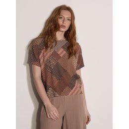 2-in-1-Top Apricot "Top", Damen, Gr. XS (34), rot (koralle), gewebt, Obermaterial: 51% Viskose CV. 49% Viskose LENZING ECOVERO CV LenzEcov., gemustert, normal h&uuml;ftlang, Tops, mit geometrischem Druck