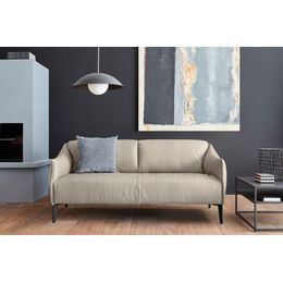 2,5-Sitzer W.Schillig "sally Design-Sofa, Loungesofa, bequem, schmale Armlehnen, Breite 194cm", grau (eisgrau z59), B:194cm H:78cm T:84cm, Longlife Xtra-Leder Z59: Glattleder mit modischer Pr&auml;gung. Hautst&auml;rke 0, 9 - 1, 1 mm., Sofas, mit Metall-Winkelf&uuml;&szlig;en in Schwarz pulverbeschichtet, Breite 194 cm