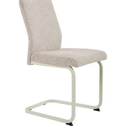Freischwinger Hela "TIVOLI", beige (creme, perlwei&szlig;, perlwei&szlig;, creme), B:43,5cm H:97cm T:60,5cm, Metall, Polyester, Stoff, St&uuml;hle, Freischwinger, Freischwinger, Gestell Perlwei&szlig;, mit Griff, 140kg belastbar