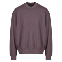 Rundhalspullover Urban Classics "Urban Classics Light Terry Crew", Herren, Gr. XXL, fadedlila, 75% Baumwolle, 25% Polyester, unifarben, normal, Rundhals, Pullover Rundhalspullover