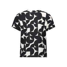 BETTY & CO Schlupfbluse BETTY & CO "Damen kurzarm", Damen, Gr. 36, schwarz, wei&szlig;, Obermaterial: 85% Viskose, 15% Polyamid, figurumspielend normal, Rundhals, Blusen Schlupfbluse