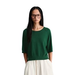 Marc O'Polo Strickpullover MARC O'POLO DENIM "aus weichem Organic-Cotton-Modal-Mix", Damen, Gr. L, gr&uuml;n (rich emerald), Obermaterial: 50% Modal, 50% Baumwolle, unifarben, Rundhals, Pullover Strickpullover