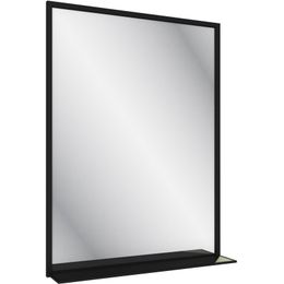 Badspiegel Talos "STEEL", schwarz, B:60cm H:80cm T:4cm, Aluminium, Glas, Spiegel, Badspiegel, 60x80 cm