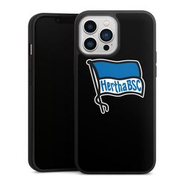 DeinDesign iPhone 13 Pro Max Handy Premium Silikon H&uuml;lle Handyh&uuml;lle schwarz Case Official Licensed Product Logo Hertha Bsc Silikon Premium Case