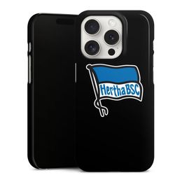 DeinDesign iPhone 15 Pro Handy Premium Case Smartphone Handyh&uuml;lle Schutzh&uuml;lle gl&auml;nzend Official Licensed Product Logo Hertha Bsc Premium Case
