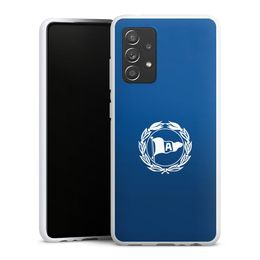 DeinDesign Galaxy A52s 5G Handy Silikon H&uuml;lle Case wei&szlig; Handyh&uuml;lle Arminia Bielefeld Soccer Official Licensed Product Silikon Case