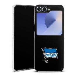 DeinDesign Galaxy Z Flip 6 Handy Hard Case Schutzh&uuml;lle transparent Smartphone Handy H&uuml;lle Logo Official Licensed Product Hertha Bsc Hard Case