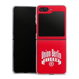 DeinDesign Galaxy Z Flip 5 Handy Hard Case Schutzh&uuml;lle transparent Smartphone Handy H&uuml;lle Fcu Official Licensed Product 1. Fc Union Berlin Hard Case