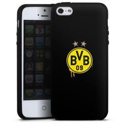 DeinDesign iPhone SE (2016-2019) Handy Silikon H&uuml;lle Case schwarz Handyh&uuml;lle Star Borussia Dortmund Bvb