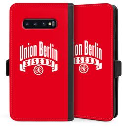 DeinDesign Galaxy S10 Plus Handy Klapph&uuml;lle Handyh&uuml;lle aus Kunst Leder schwarz Flip Case Fcu Official Licensed Product 1. Fc Union Berlin Sideflip mit Lasche