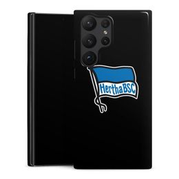 DeinDesign Galaxy S23 Ultra Handy Premium Case Smartphone Handyh&uuml;lle Schutzh&uuml;lle gl&auml;nzend Official Licensed Product Logo Hertha Bsc Premium Case