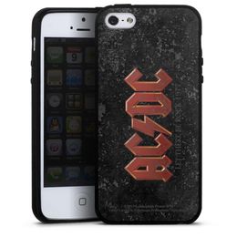 DeinDesign iPhone SE (2016-2019) Handy Silikon H&uuml;lle Case schwarz Handyh&uuml;lle Acdc Logo Merchandise