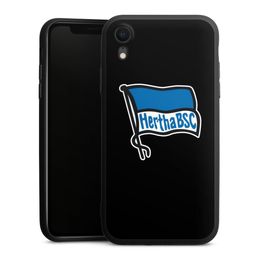 DeinDesign iPhone Xr Handy Premium Silikon H&uuml;lle Handyh&uuml;lle schwarz Case Official Licensed Product Logo Hertha Bsc Silikon Premium Case