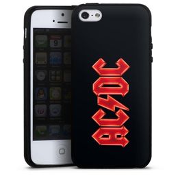 DeinDesign iPhone SE (2016-2019) Handy Silikon H&uuml;lle Case schwarz Handyh&uuml;lle Official Licensed Product Acdc Logo