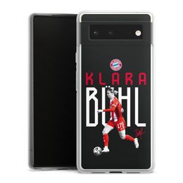 DeinDesign Google Pixel 6 Handy Silikon H&uuml;lle Case transparent Handyh&uuml;lle Fc Bayern M&uuml;nchen Klara B&uuml;hl Official Licensed Product Silikon Case