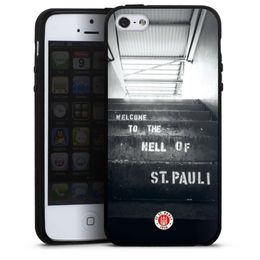 DeinDesign iPhone SE (2016-2019) Handy Silikon H&uuml;lle Case schwarz Handyh&uuml;lle Merchandise Official Licensed Product Fc St. Pauli