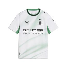 Trainingsshirt Puma "Borussia M&ouml;nchengladbach 26/27 Heimtrikot Jugendliche", Kinder, Gr. 128, wei&szlig; (wei&szlig; archive gr&uuml;n), Obermaterial: 100% Polyester. Rippe: 97% Polyester, 3% Elasthan. Einsatz: 100% Polyester, bedruckt, regular fit, Rundhals, Shirts