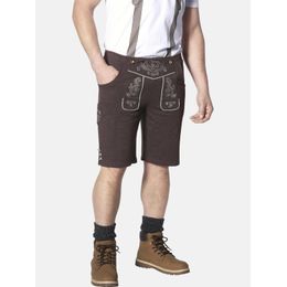 Sweatbermudas Jan Vanderstorm "Sweatbermuda DENNIK", Herren, Gr. 7XL, N-Gr, braun (dunkelbraun), Obermaterial: 60% Baumwolle CO. 40% Polyester COOLMAX PES(Coolmax)., Hosen Bermudas Trachtenhose
