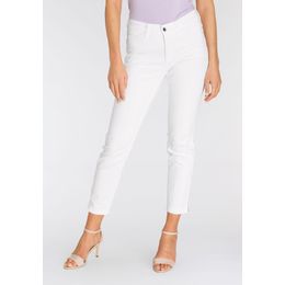 7/8-Jeans MAC "Dream Chic", Damen, Gr. 46, L&auml;nge 27, wei&szlig; (wei&szlig; denim), Denim/Jeans, Obermaterial: 88% Baumwolle, 9% Polyester, 3% Elasthan, unifarben, sehr figurbetont 7/8-L&auml;nge, Jeans, verk&uuml;rzte Form mit Rei&szlig;verschluss