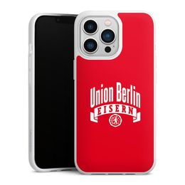 DeinDesign iPhone 13 Pro Handy Silikon H&uuml;lle Case wei&szlig; Handyh&uuml;lle Fcu Official Licensed Product 1. Fc Union Berlin Silikon Case