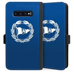 DeinDesign Galaxy S10 Plus Handy Klapph&uuml;lle Handyh&uuml;lle aus Kunst Leder schwarz Flip Case Arminia Bielefeld Soccer Official Licensed Product Sideflip mit Lasche