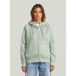 G-Star Raw Strickpullover G-STAR "Premium Core 2.1 Hoodie Zip Thru Sweatshirt", Damen, Gr. L, pale gr&uuml;n, Obermaterial: 55% Baumwolle, 45% Polyester, Pullover Strickpullover