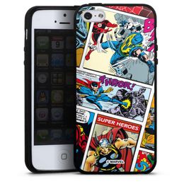 DeinDesign iPhone SE (2016-2019) Handy Silikon H&uuml;lle Case schwarz Handyh&uuml;lle Avengers Marvel Comic