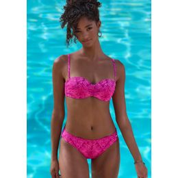 Bikini-Hose JETTE "Floretta", Damen, Gr. 34, N-Gr, lila (beere bedruckt), Recycling-Polyamid, bedruckt, Badehosen Bikini-Hose, in Ton in Ton-Harmonie