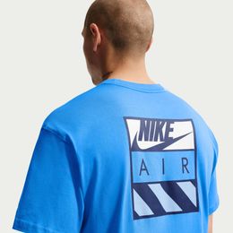 T-Shirt Nike Sportswear "U NSW TEE LSE AIR BOX", Herren, Gr. XS, blau (lt photo blau), Obermaterial: 100% Baumwolle, normal, Rundhals, Shirts T-Shirt, Print T-Shirt, sportlicher Look