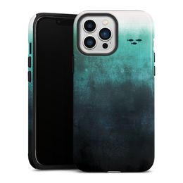 DeinDesign iPhone 13 Pro Max Handy Panzer Handyh&uuml;lle robuste Outdoor H&uuml;lle Schutzh&uuml;lle gl&auml;nzend Turquoise Water Fish Tough Case