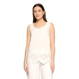 Blusentop Betty Barclay "Damen mit Stickerei", Damen, Gr. 46, rohwei&szlig;, Obermaterial: 70% Baumwolle, 30% Polyester, A-Linie normal, V-Ausschnitt, Blusen Blusentop