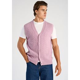 Strickweste LINDBERGH "Pullunder Relaxed Fit", Herren, Gr. L, lavender mel, Obermaterial: 80% Wolle, 20% Nylon, Westen Strickweste