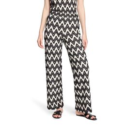 BETTY & CO Schlupfhose BETTY & CO "Damen mit Struktur", Damen, Gr. 36, Normalgr&ouml;&szlig;en, schwarz, wei&szlig;, Obermaterial: 97% Polyester, 3% Polyester. Futter: 100% Polyester, gerade lang, Hosen Schlupfhose