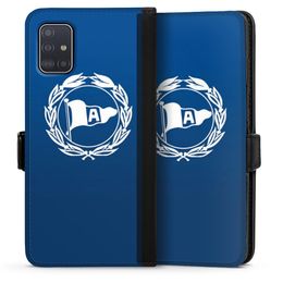 DeinDesign Galaxy A51 Handy Klapph&uuml;lle Handyh&uuml;lle aus Kunst Leder schwarz Flip Case Arminia Bielefeld Soccer Official Licensed Product Sideflip mit Lasche
