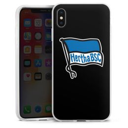 DeinDesign iPhone Xs Max Handy Silikon H&uuml;lle Case transparent Handyh&uuml;lle Official Licensed Product Logo Hertha Bsc Silikon Case